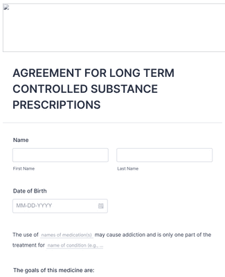 AGREEMENT FOR LONG TERM CONTROLLED SUBSTANCE PRESCRIPTIONS Form ...