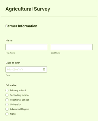 Agriculture Survey Form Template | Jotform