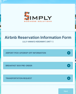 Airbnb Reservation Information Form Template | Jotform