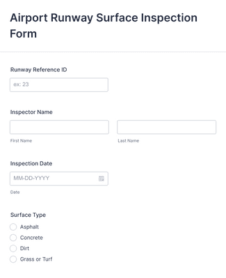 Airport Runway Surface Inspection Form Template | Jotform