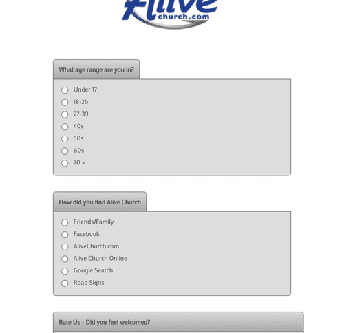 Church Guest Questionnaire Form Template | Jotform