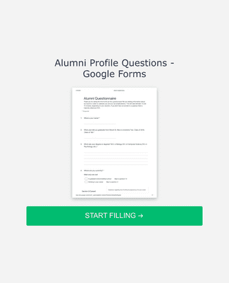 Alumni Profile Questions - Google Form Template | Jotform