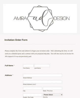 Design Wedding Invitation Order Form Template | Jotform