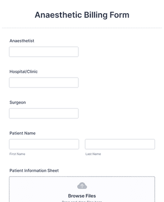 Anaesthetic Billing Form Template | Jotform