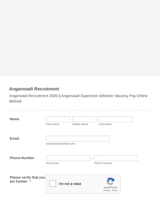Anganwadi Recrutment Form Template | Jotform