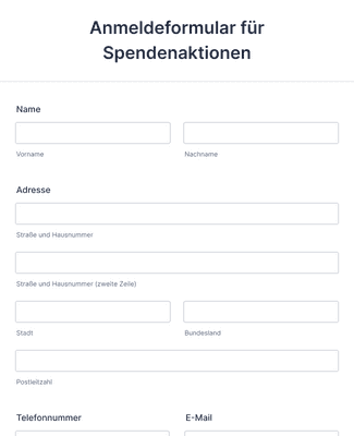 Anmeldeformular für Spendenaktionen Formularvorlage | Jotform