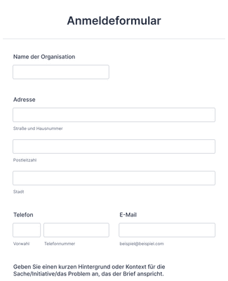 Anmeldeformular Formularvorlage | Jotform