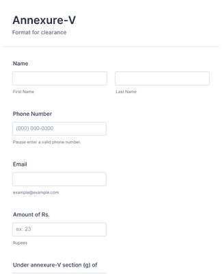 Annexure-V Form Template | Jotform
