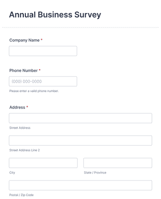 Annual Business Survey Form Template | Jotform