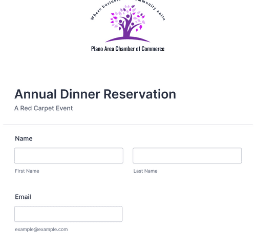 Annual Dinner Reservation Form Template | Jotform