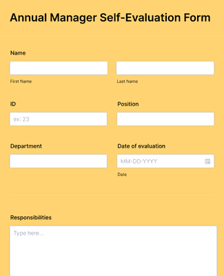 Employee Self Evaluation Form Template