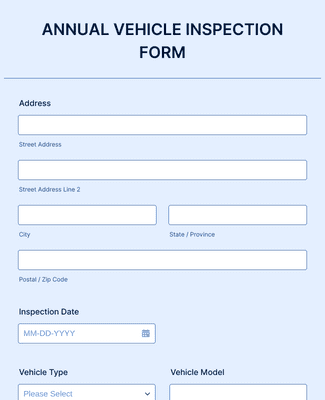Annual Vehicle Inspection Form Template | Jotform