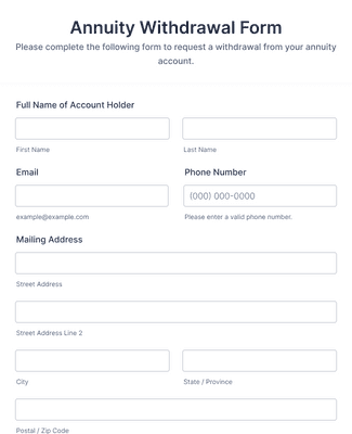 Annuity Withdrawal Form Template | Jotform