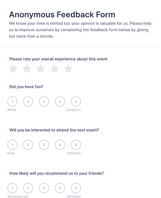 Anonymous Feedback Form Template | Jotform