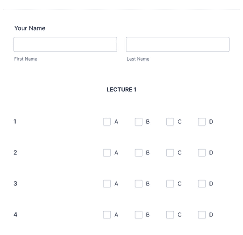 Answer Sheet Form Template | Jotform