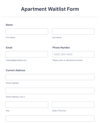 Apartment Waitlist Form Template | Jotform