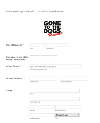 Podanie o Adopcję Szczenięcia Szablon Formularza | Jotform