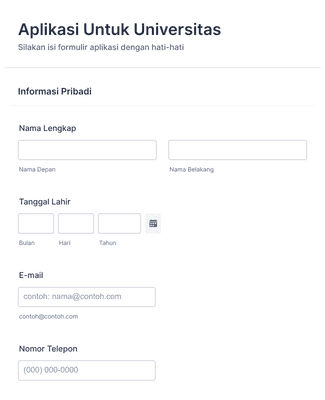 Aplikasi Untuk Universitas Template Formulir | Jotform