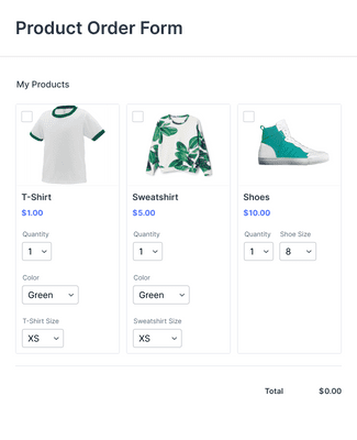 Apparel Product Order Form Template | Jotform