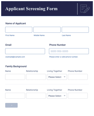 Applicant Screening Form Template | Jotform