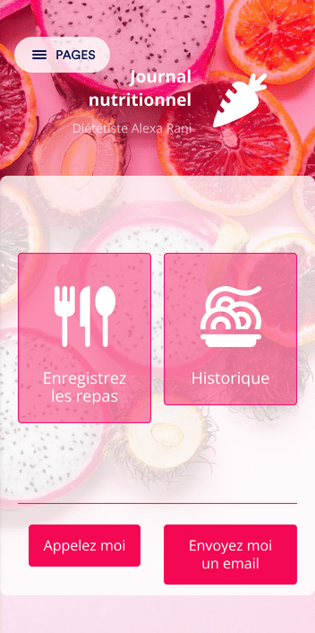 Application de suivi de la nutrition Modèle | Jotform