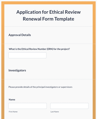Application for Ethical Review Renewal Form Template | Jotform