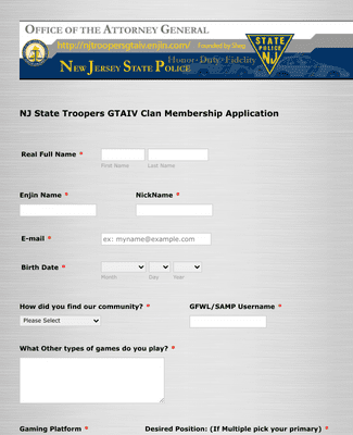 Clan Membership Application Form Template | Jotform