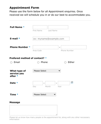 Makeup Appointment Request Form Template | Jotform
