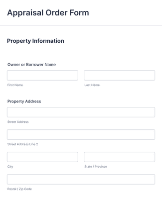 Appraisal Order Form Template | Jotform
