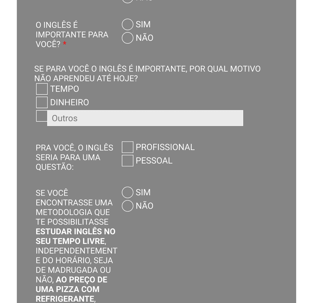 APRENDA INGLÊS! Modelo de Formulário | Jotform