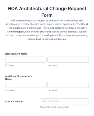 Architectural Change Request Form Template | Jotform