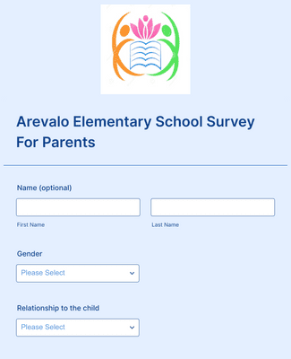 Arevalo Elementary School Survey For Parents Form Template | Jotform