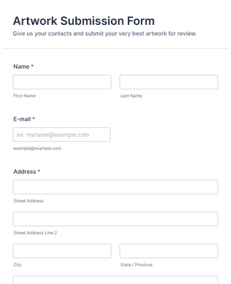 Art Submission Form Template | Jotform