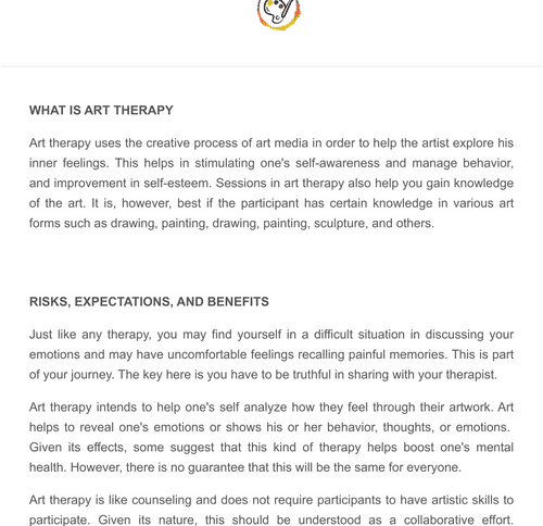 Art Therapy Informed Consent Form Template | Jotform