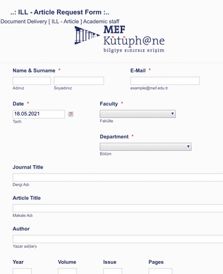 MEF - Article Request Form Şablonu | Jotform