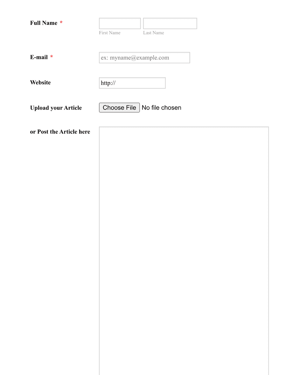 Article Submission Tool - EntranceUniversity Form Template | Jotform