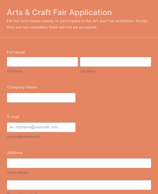 Arts and Craft Fair Application Form with Verifone payment gateway Form ...
