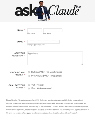 Ask Live Form Template | Jotform