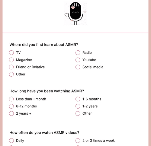 ASMR Survey Form Template | Jotform