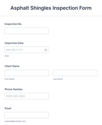 Asphalt Shingles Inspection Form Template | Jotform