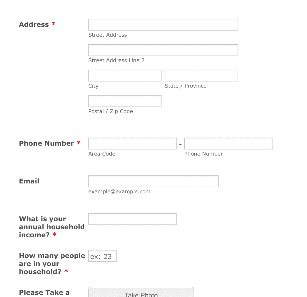 ASR Assistance Application Form Template | Jotform