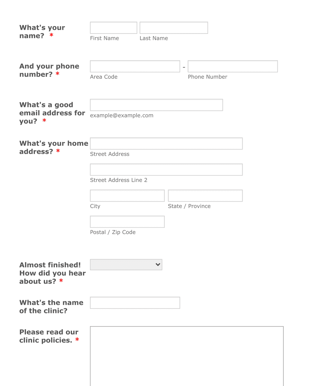 ASR New Client Form Template | Jotform