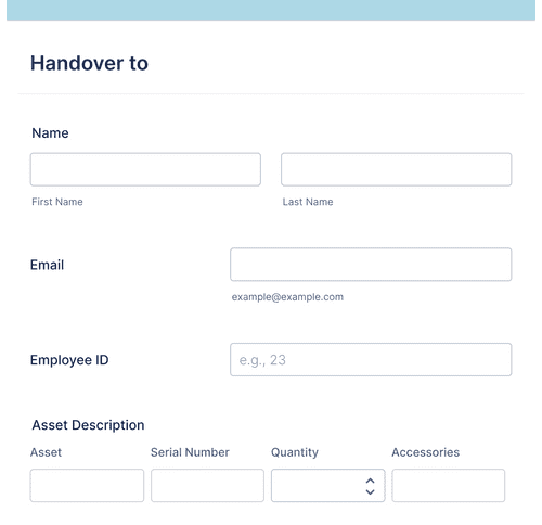 Asset Handover Form Template | Jotform