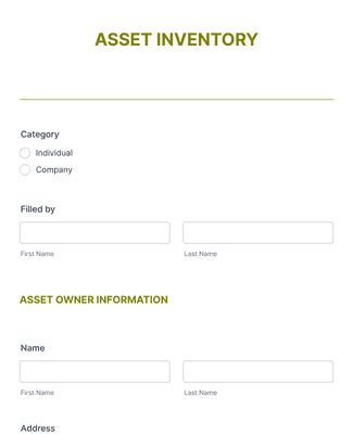 Asset Inventory Form Template | Jotform