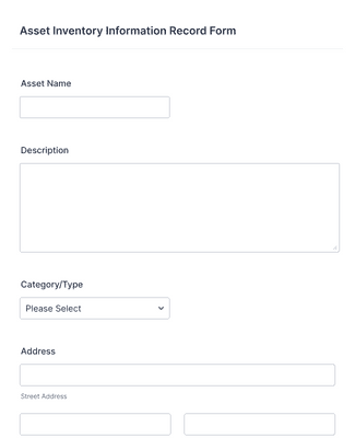 Asset Inventory Information Record Form Template | Jotform