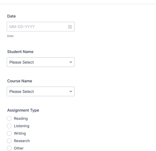 Assignment Completion Check Form Template | Jotform