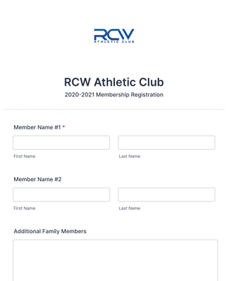 Athletic Club Membership Form Template | Jotform