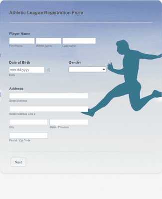 Athletic League Registration Form Template | Jotform