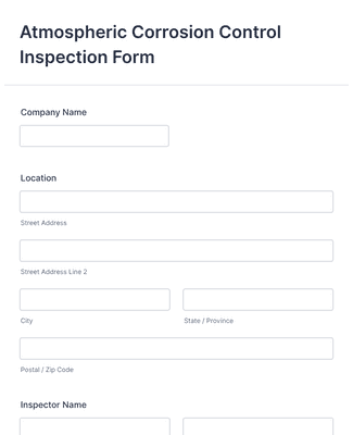 Atmospheric Corrosion Control Inspection Form Form Template | Jotform