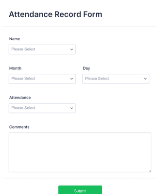 Attendance Record Form Template | JotForm
